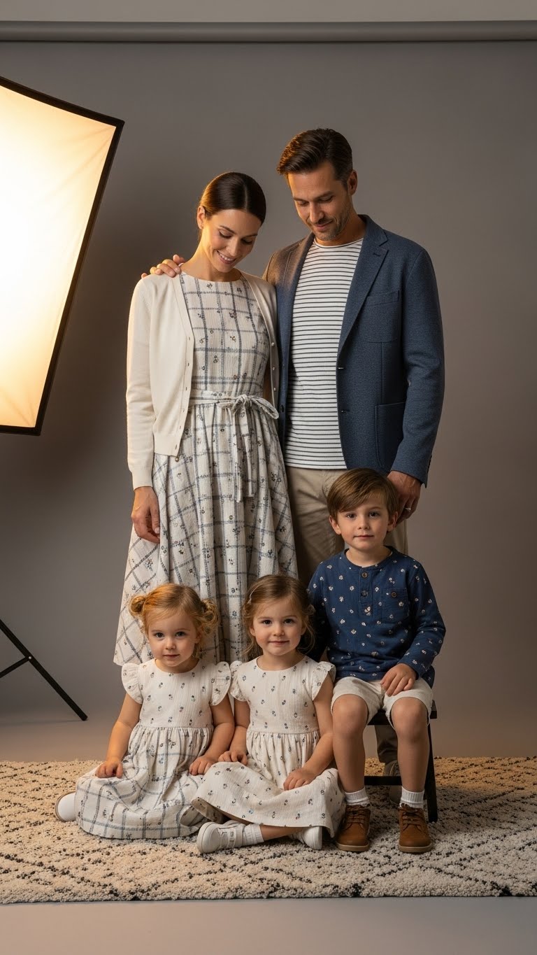 10 Family Photo Outfit Ideas for Indoor Studio - Binet DIY